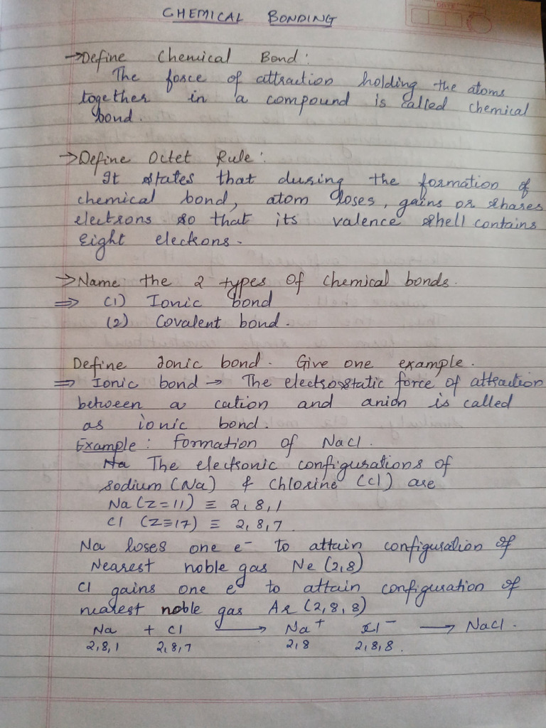 Chemical Bonding Part 1 | PDF | Physical Sciences | Chemical Substances