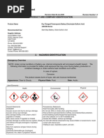 Msds-Sulphuric Acid H2so4 | PDF | Sulfuric Acid | Personal Protective Equipment
