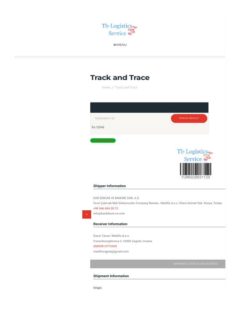 Track and Trace - Tb-Logisticsservice | PDF