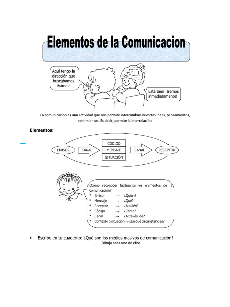 Ficha Elementos de La Comunicacion | PDF