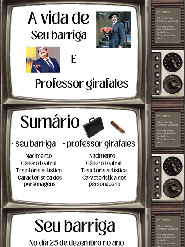 Biografia de Seu Barriga e Professor Girafales | PDF | Clássicos ...