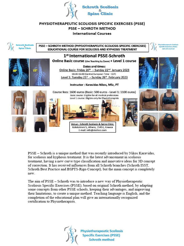 Schroth PSSE: Advanced Scoliosis Treatment | PDF | Physical Therapy | Clinical Medicine