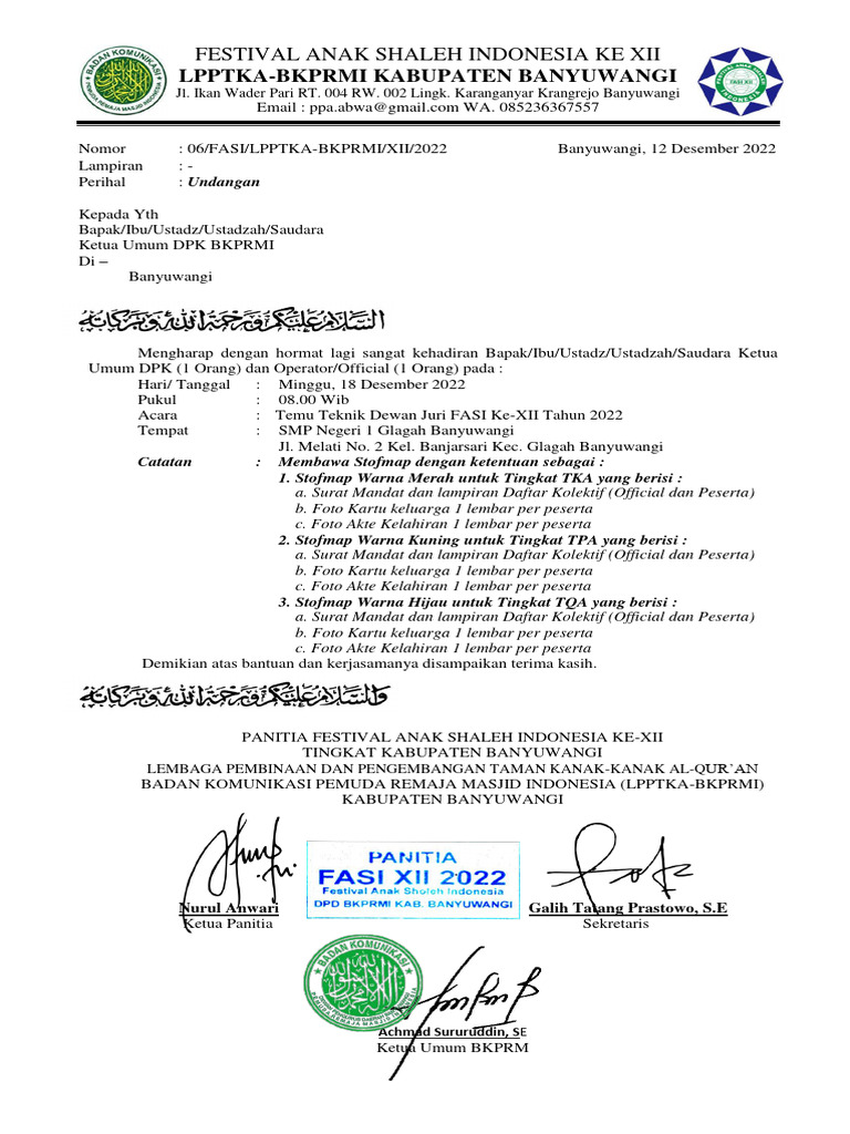Surat Undangan TM Dpk-Official | PDF