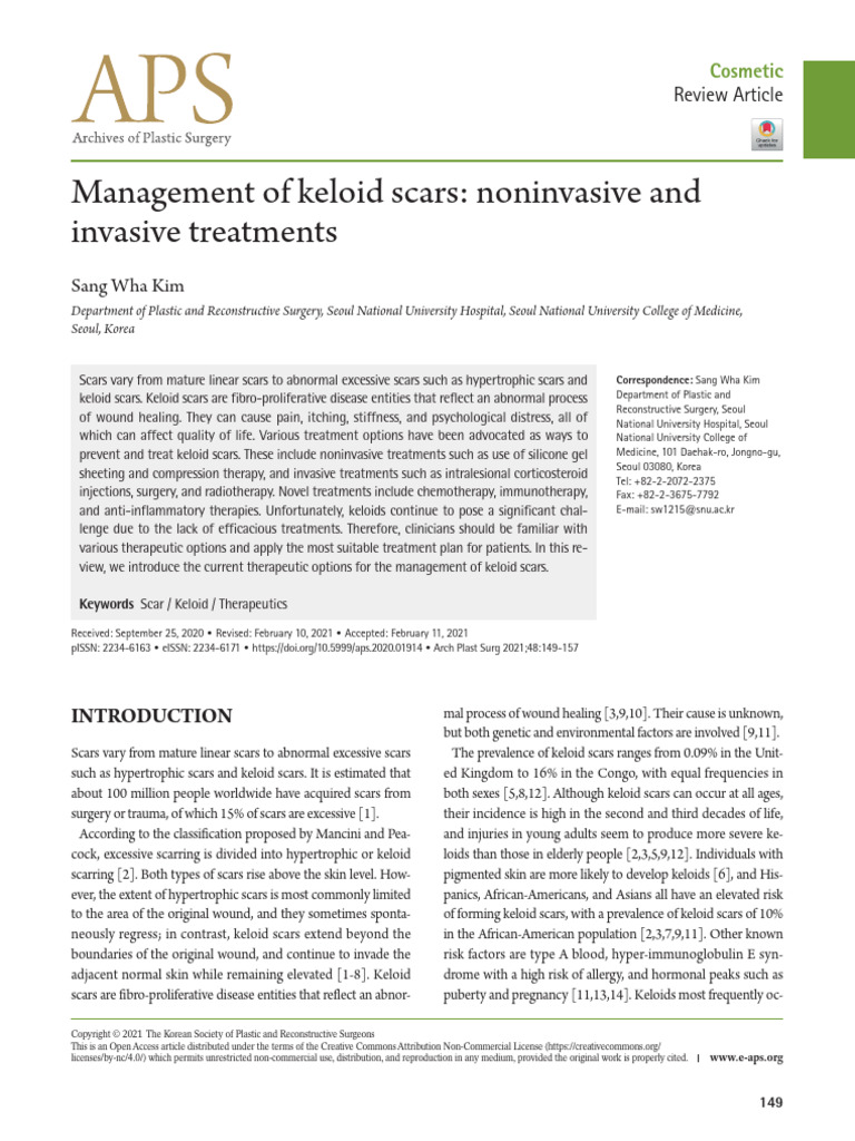Keloid Management | PDF | Scar | Radiation Therapy