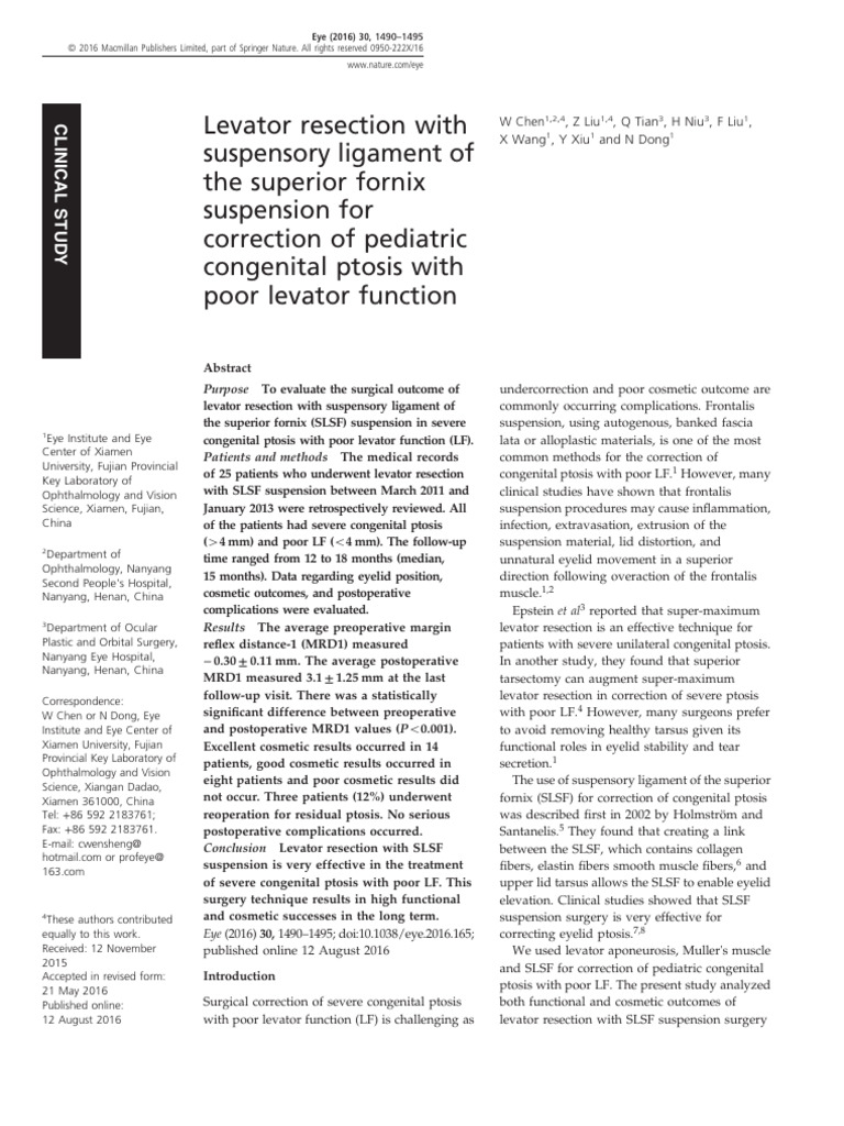 Levator Resection With Suspensory Ligament | PDF | Surgery | Ophthalmology