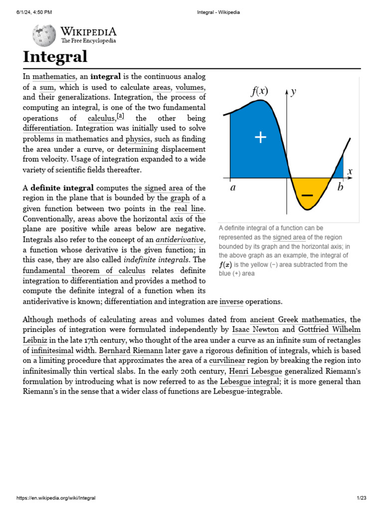 Integral - 56 | PDF | Integral | Lebesgue Integration