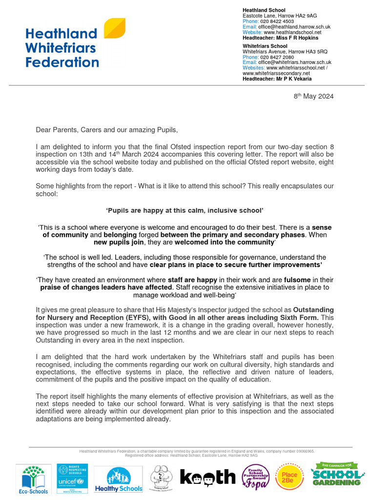 Ofsted Outcome 2024 | PDF