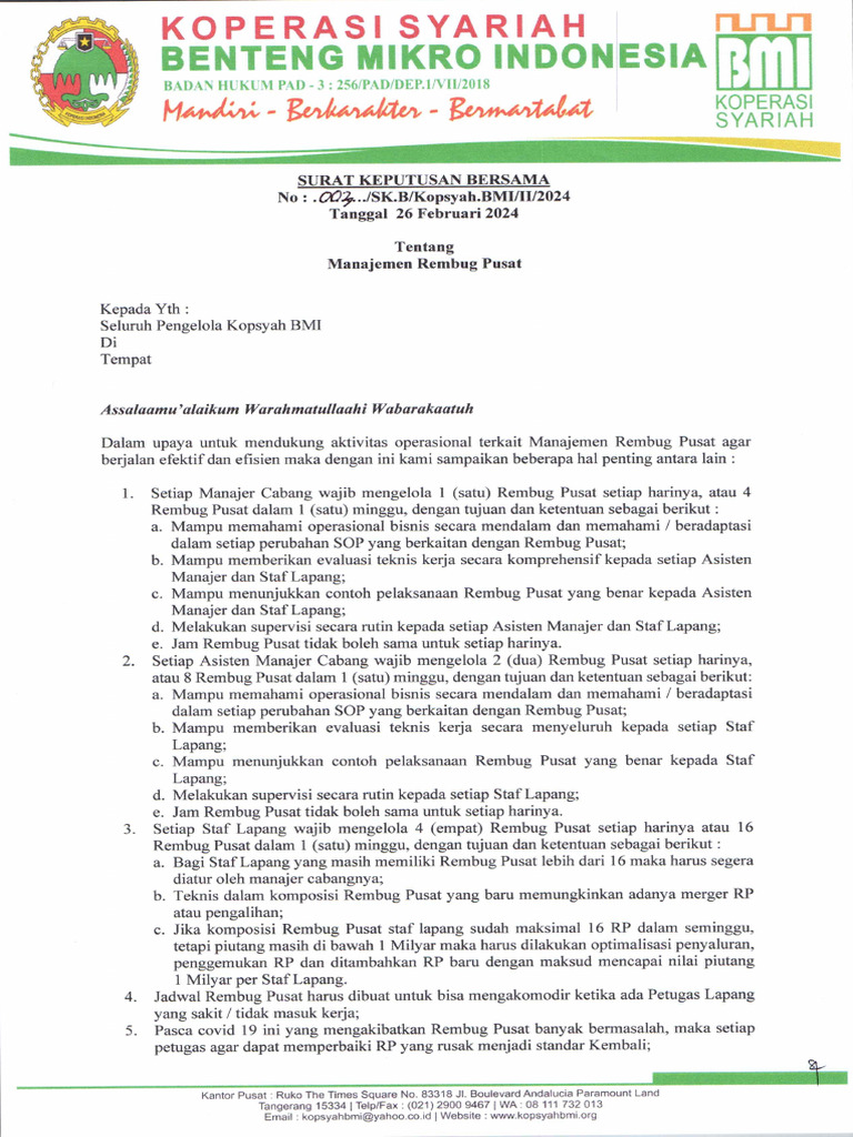 Surat Keputusan Bersama | PDF