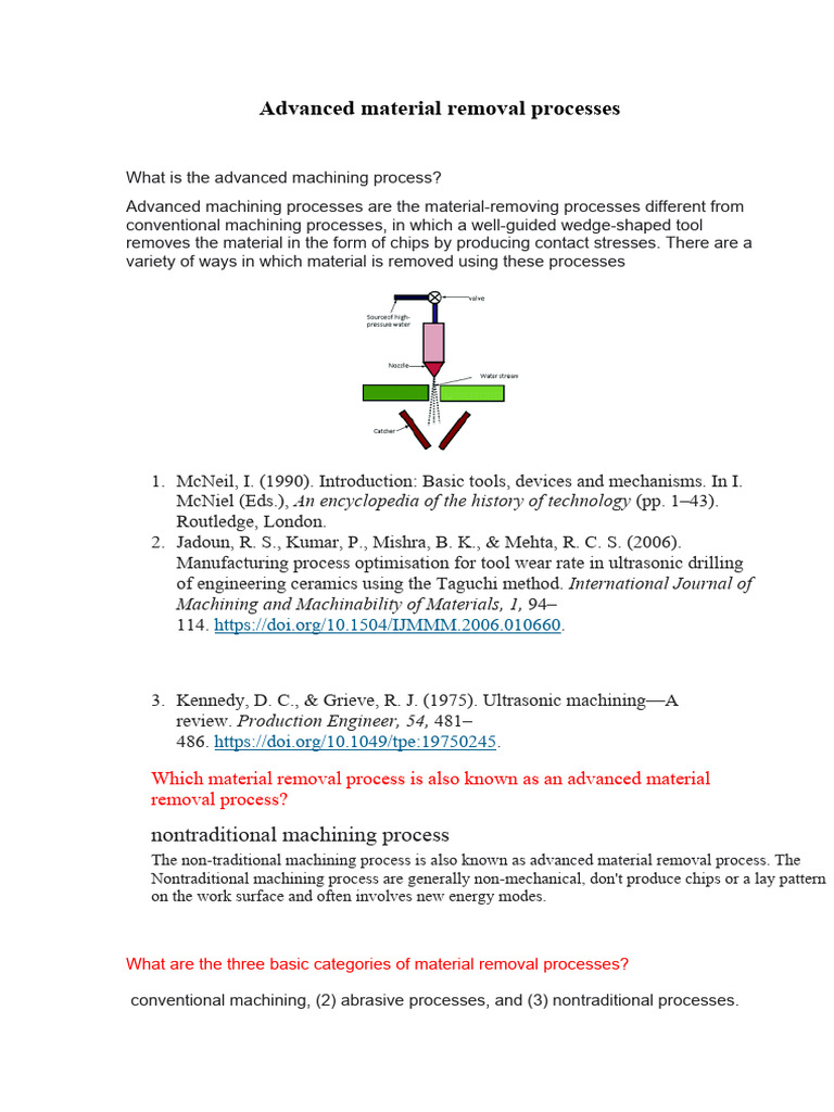 Advanced Material Removal Processes | PDF | Machining | Sheet Metal