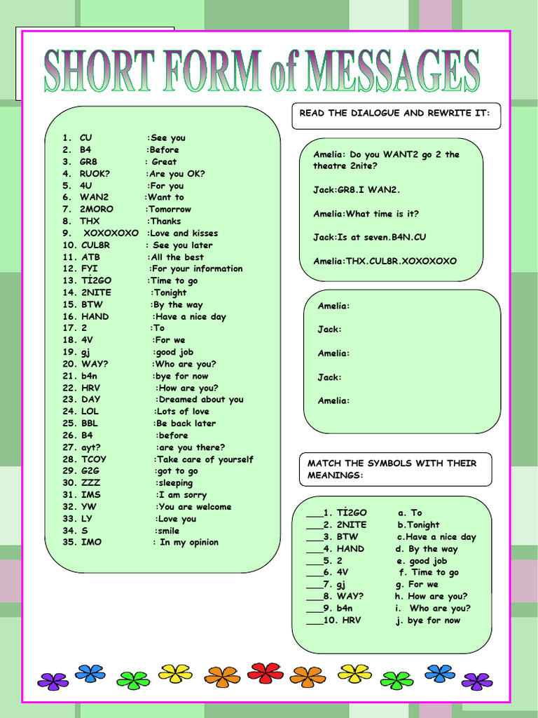 Texting Abbreviations Explained | PDF