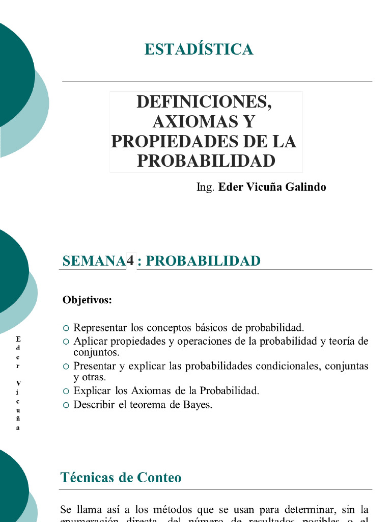 Definiciones, Axiomas y Propiedades de La Probabilidad | PDF