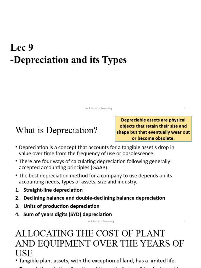 Understanding Depreciation Methods | PDF | Depreciation | Book Value
