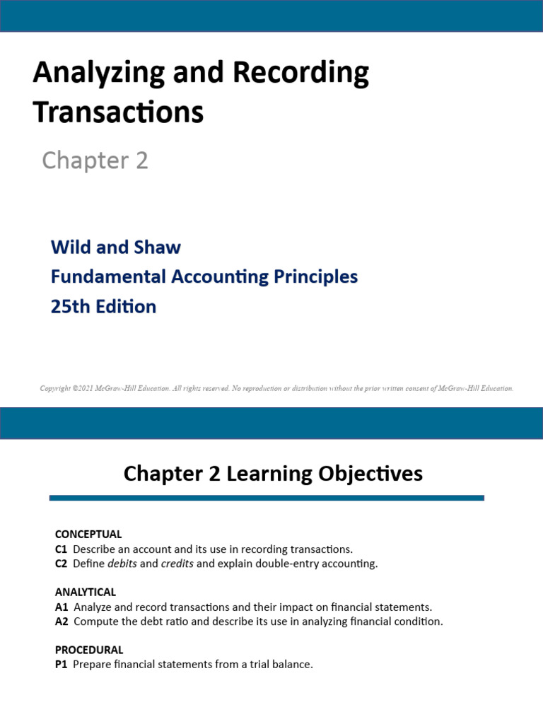 Analyzing and Recording Transactions - ch02 - PPT | PDF | Debits And Credits | Equity (Finance)