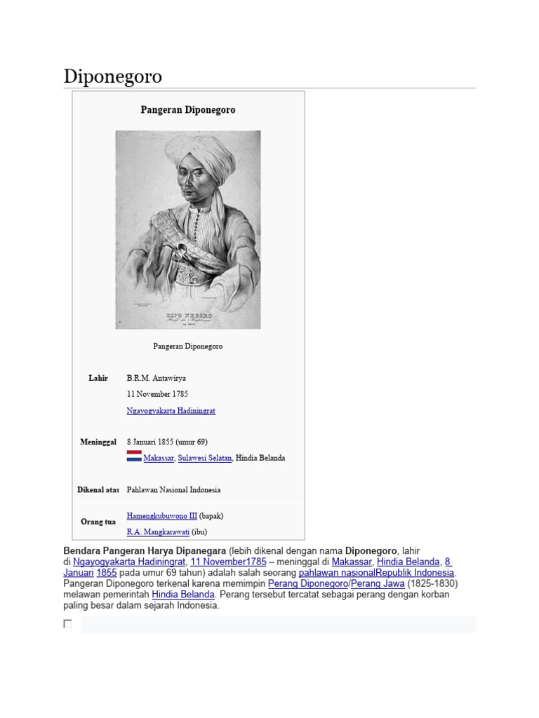 Pangeran Diponegoro | PDF