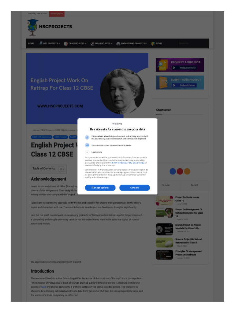 Hscprojects Com English Project Work On Rattrap Class 12 Cbse | PDF ...