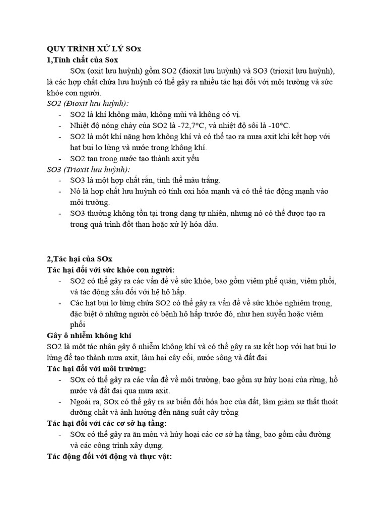 QUY TRÌNH X LÝ SOx | PDF