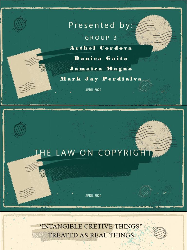 Law of Copyright 1 | PDF | Copyright | Author
