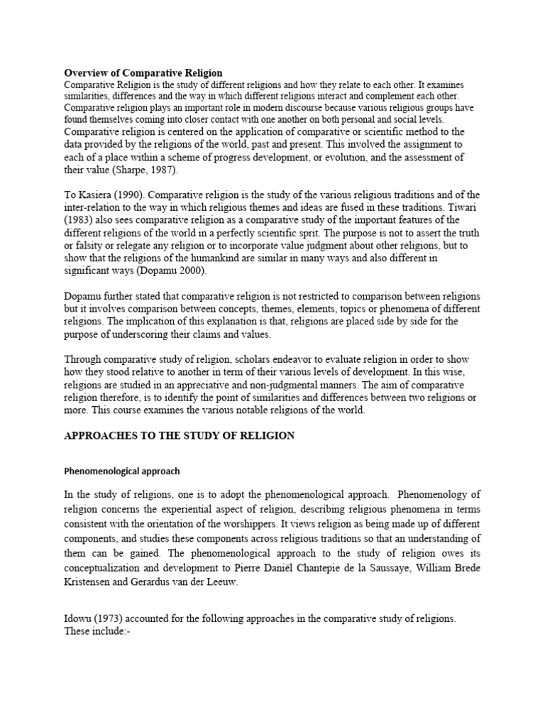 Overview of Comparative Religion | PDF | Shinto | Moksha