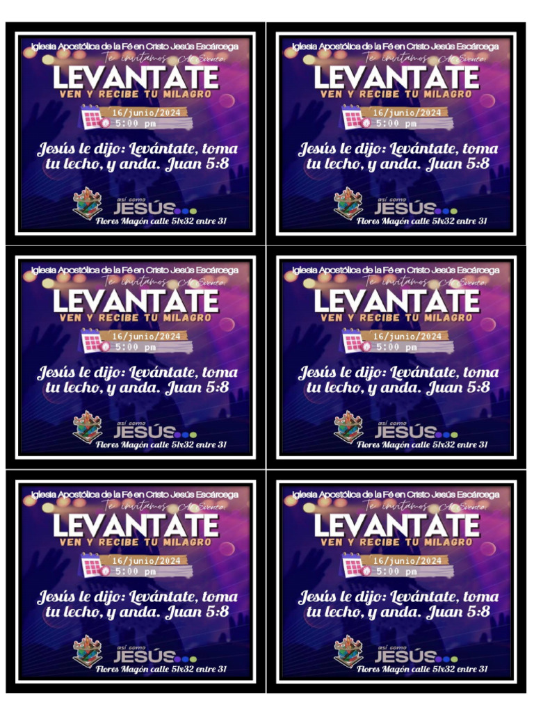 Invitacion Levantate | PDF