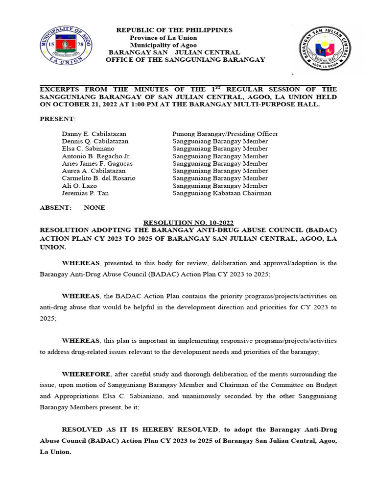 1BADAC Resolution #27 | Download Free PDF | Government