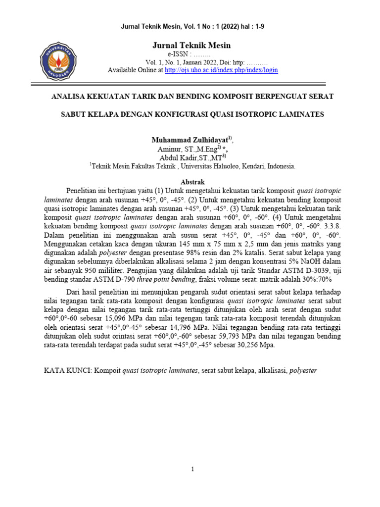 Analisis Kekuatan Komposit Sabut | PDF | Sains & Matematika | Komputer
