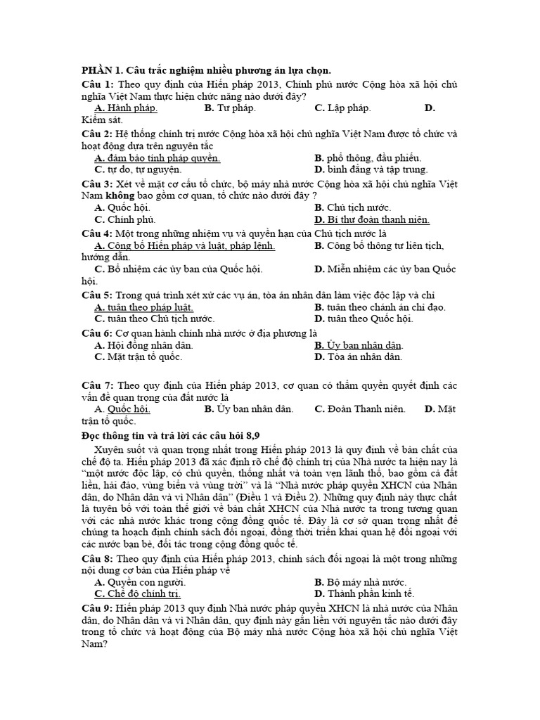 DE CUONG ON TAP 2.docx DAP AN | PDF