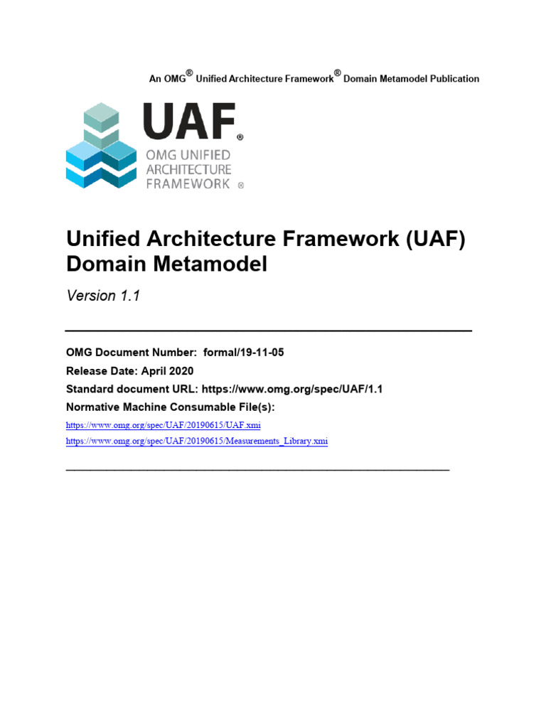 UAF Domain Metamodel v1.1 | PDF | Copyright | Patent