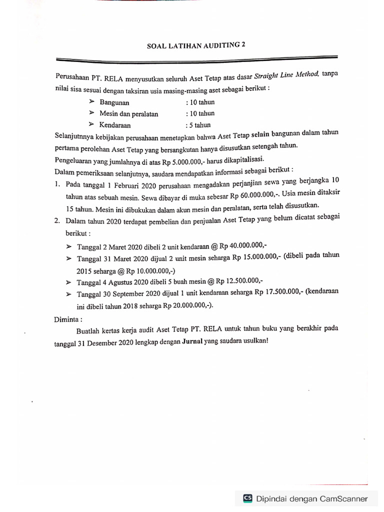 Soal Latihan Audit 2 | PDF