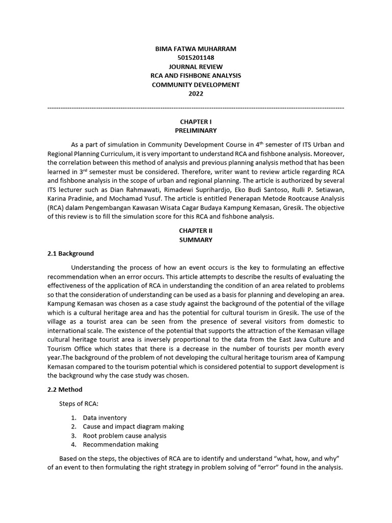 Journal Review Rca and Fishbone Analysis | Download Free PDF | Swot Analysis | Methodology