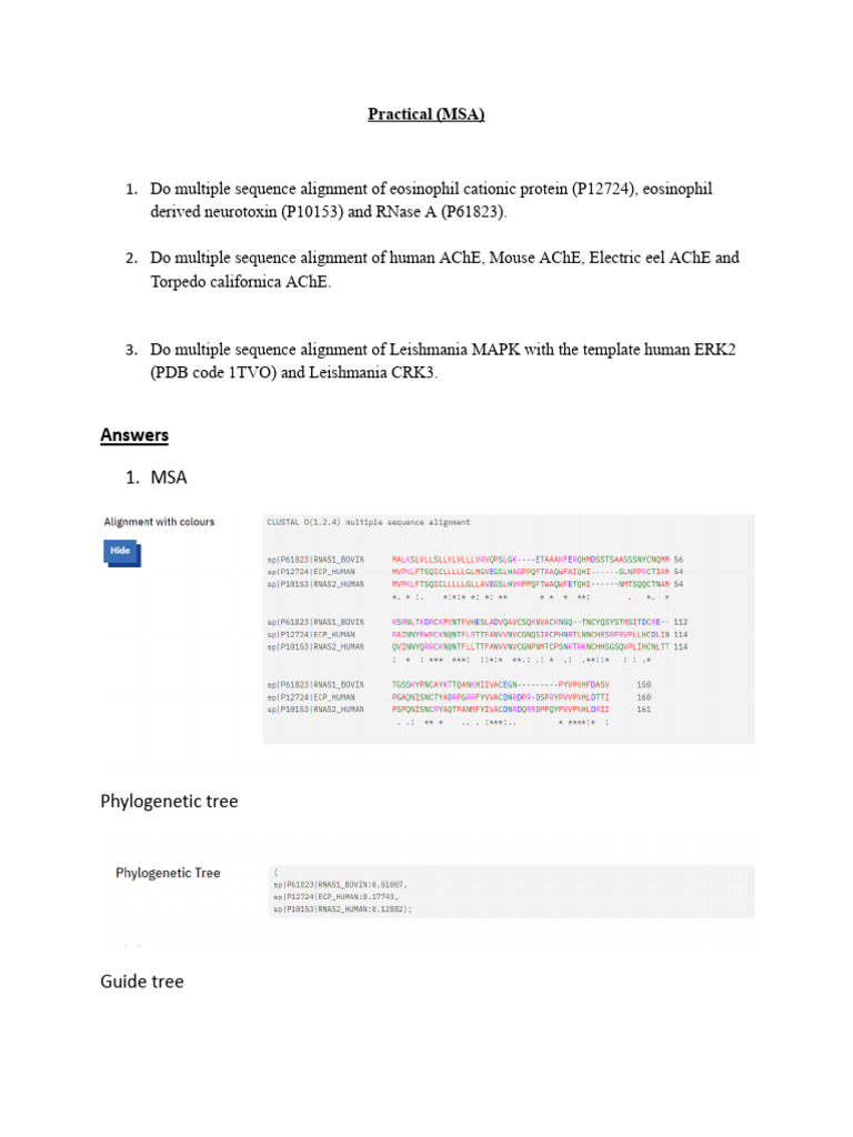 MSA-Clustal W | PDF | Teaching Methods & Materials | Wellness