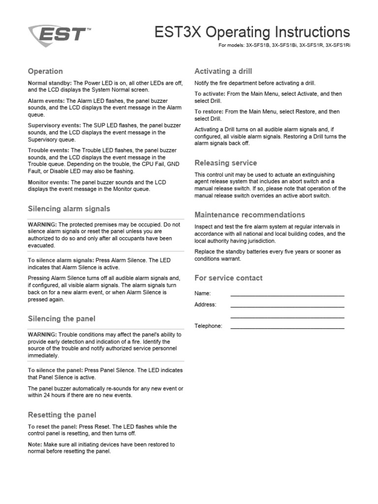 3101800-EN R2.0 EST3X Operating Instructions | PDF