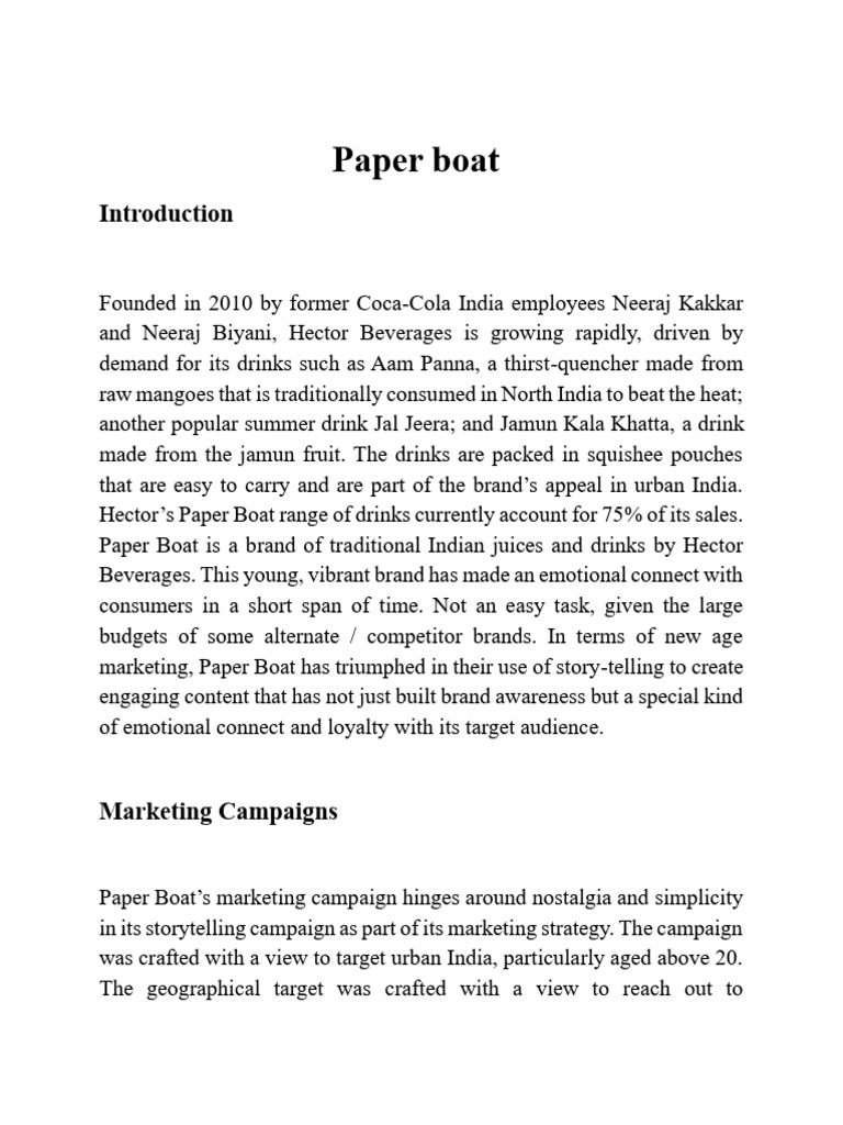 Paper Boat Company | PDF | Brand | Drink
