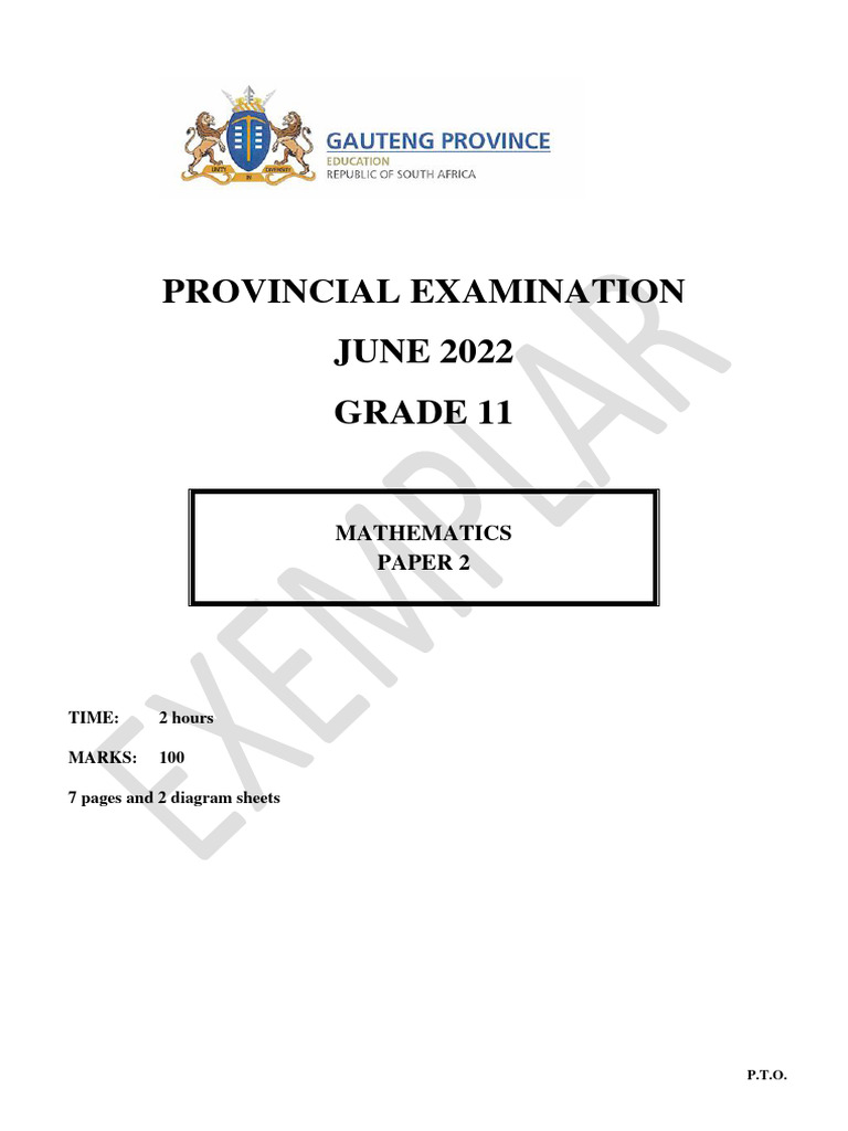 Grade 11 Math Exam 2022 | PDF | Circle | Elementary Geometry