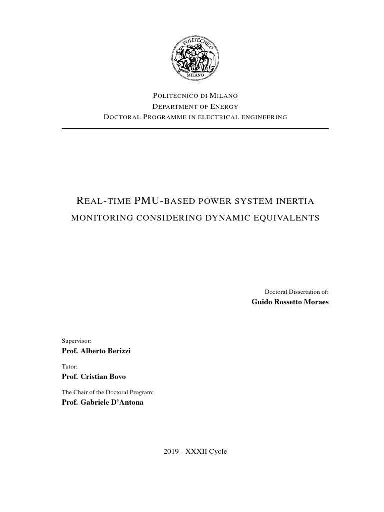 Real-Time PMU-based Power System Inertia Monitoring Considering Dynamic Equivalents | PDF ...