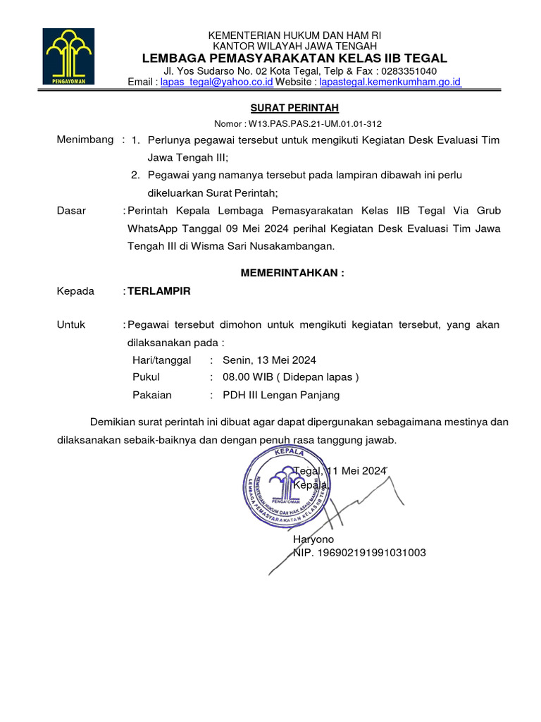 SP Desk Evaluasi TPI Kanwil Jateng-5 | PDF