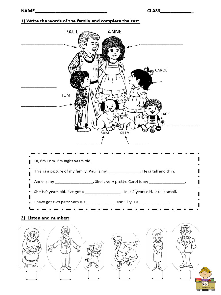 Family Vocabulary and Listening Activity | PDF