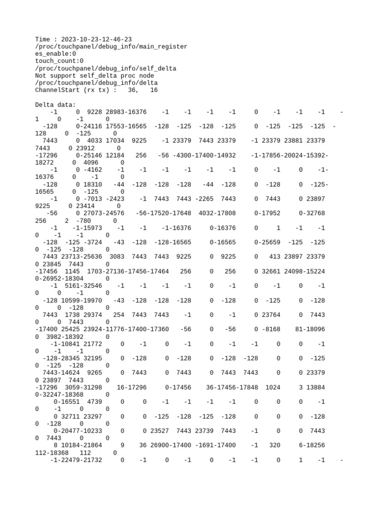 Touchpanel Debug Info Summary | PDF