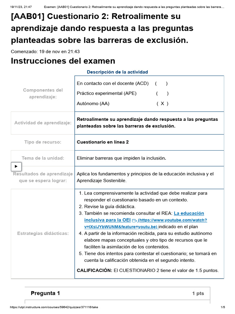 Examen - (AAB01) Cuestionario 2 - Retroalimente Su Aprendizaje Dando Respuesta A Las Preguntas ...