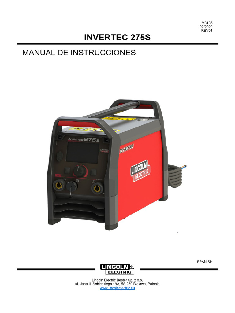 Manual Invertec 275S | PDF | Soldadura | Construcción