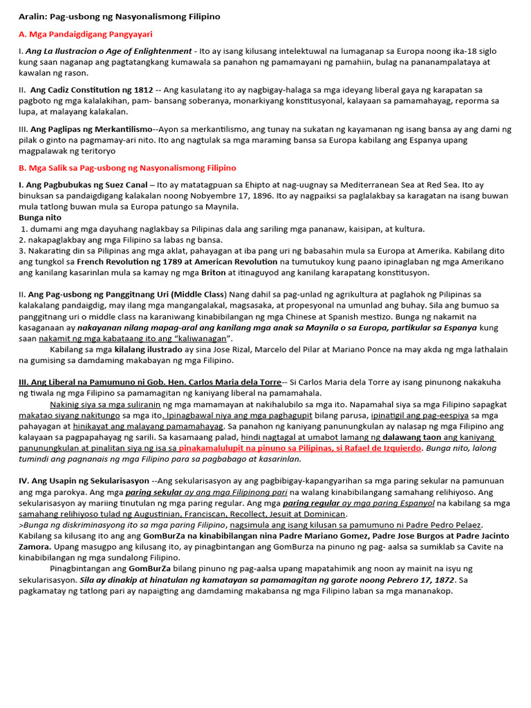 Aralin Panlipunan 5 Activity SheetQ4 W1 | PDF