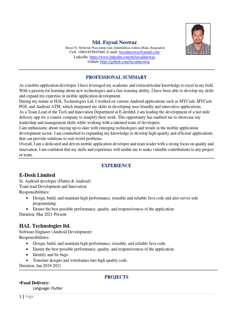 Md. Faysal Neowaz | PDF | Application Software | Android (Operating System)