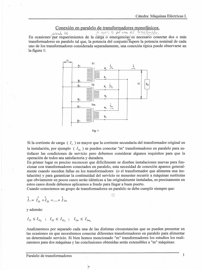 Paralelo de Trafos | PDF