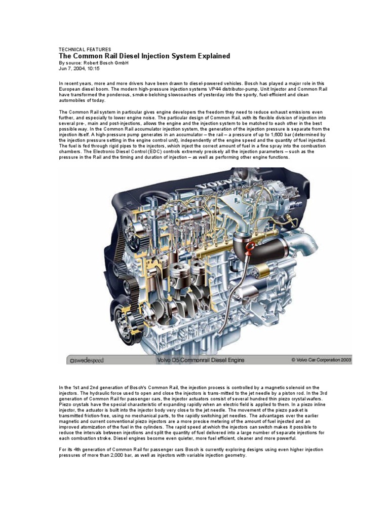 The Common Rail Diesel Injection System Explained: Technical Features | PDF