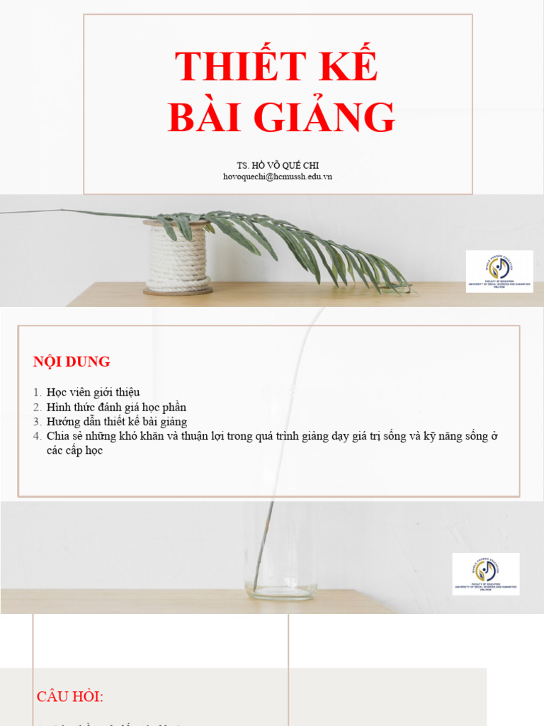 Thiet Ke Bai Giang KNS USSH | PDF