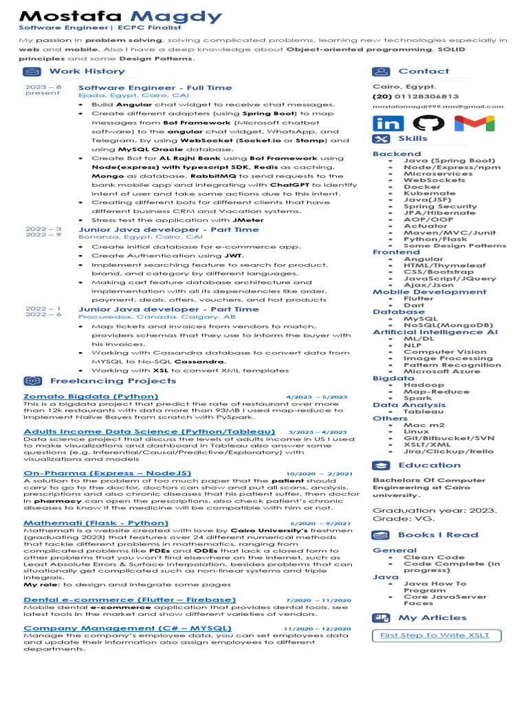 Mostafa Magdy - Software Engineer | PDF | Computer Science | Software Development