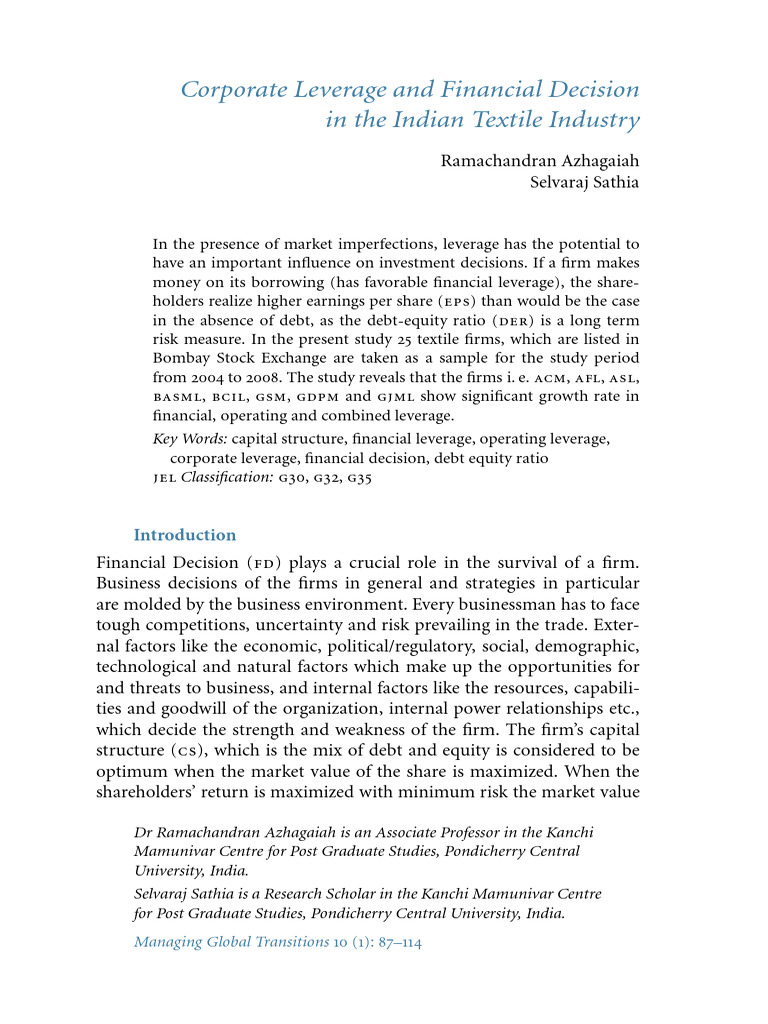 FL 7 | PDF | Leverage (Finance) | Investing