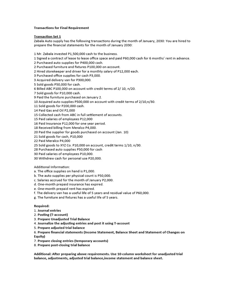 January 2030 Financial Transactions Overview | PDF | Debits And Credits | Balance Sheet