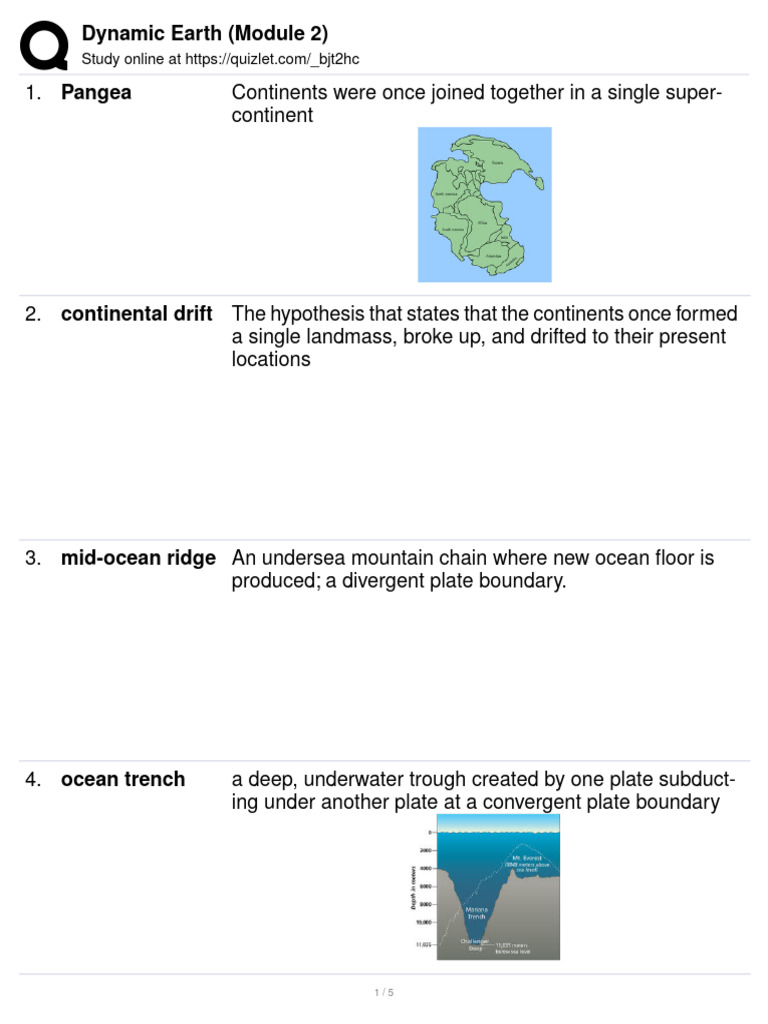 Dynamic Earth (Module 2) | PDF | Plate Tectonics | Volcano