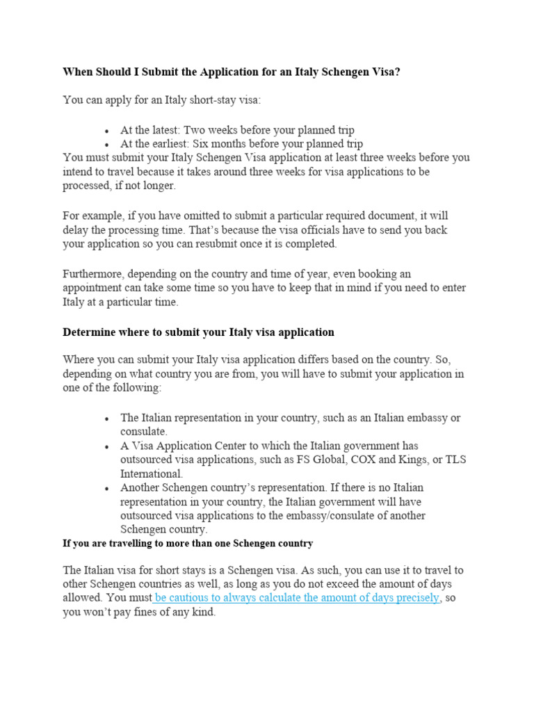 Italy Schengen Visa | PDF | Travel Visa | Passport