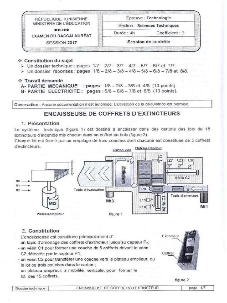 Bac 2017 Bac Tech Epreuve Technique Session Controle PDF | PDF